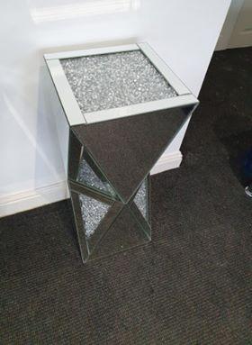 Mirrored Crushed Diamante Side Table – JMD Furnishings
